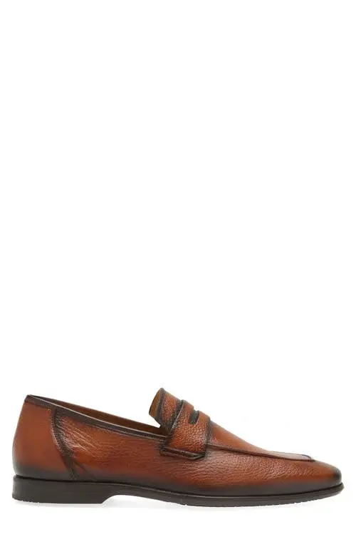 Mezlan Deerskin Penny Loafer - Cognac