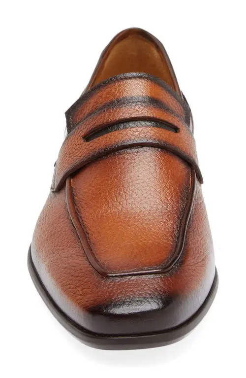 Mezlan Deerskin Penny Loafer - Cognac