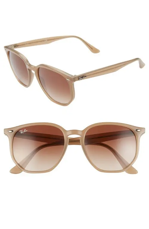 Ray-ban 54mm Round Sunglasses - Opal Beige/brown Gradient