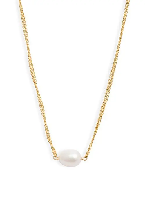 POPPY FINCH Double Chain Pearl Necklace - 14kyg