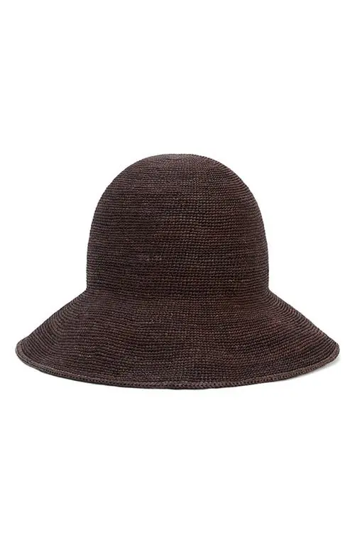 Janessa Leoné Teagan Raffia Bucket Hat - Chocolate