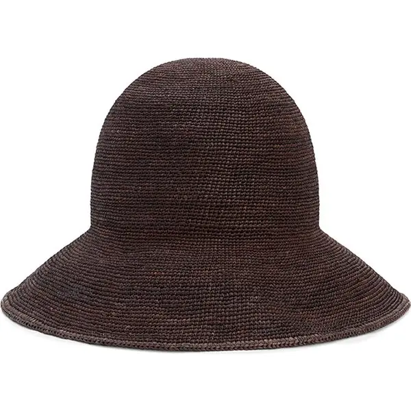 Janessa Leoné Teagan Raffia Bucket Hat - Chocolate