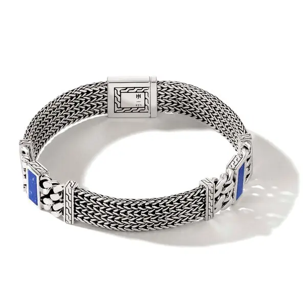 John Hardy Rata Chain Inlay Bracelet Gemstone - Silver