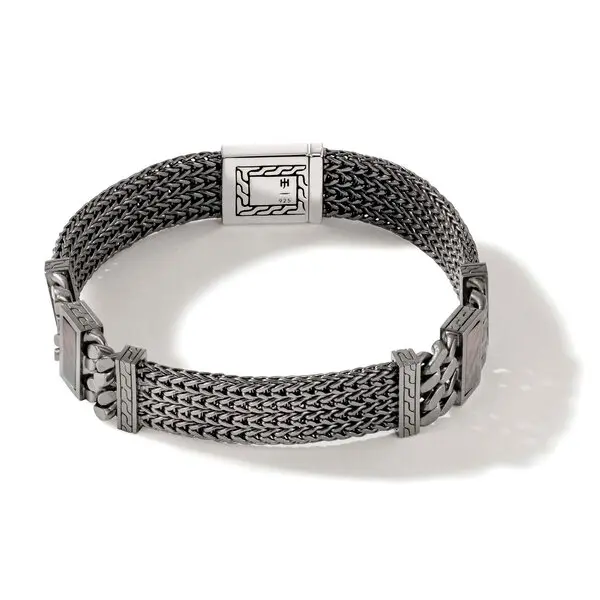 John Hardy Rata Chain Bracelet, Dark Gemstone - Silver
