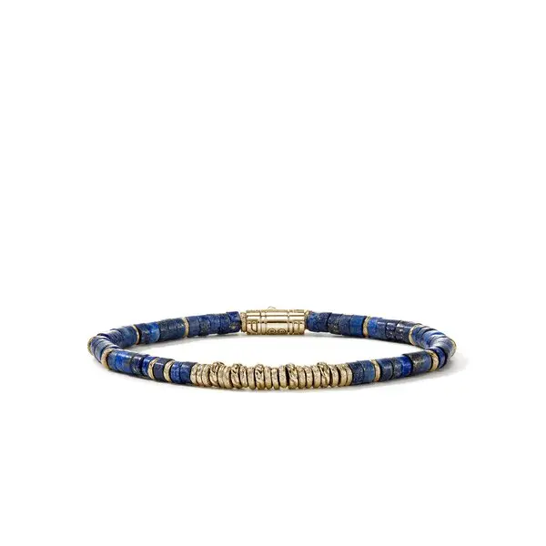 John Hardy Heishi Bracelet With Lapis Lazuli And - Gold