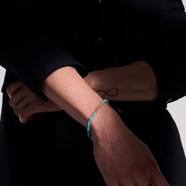 John Hardy Heishi Turquoise Beaded Bracelet