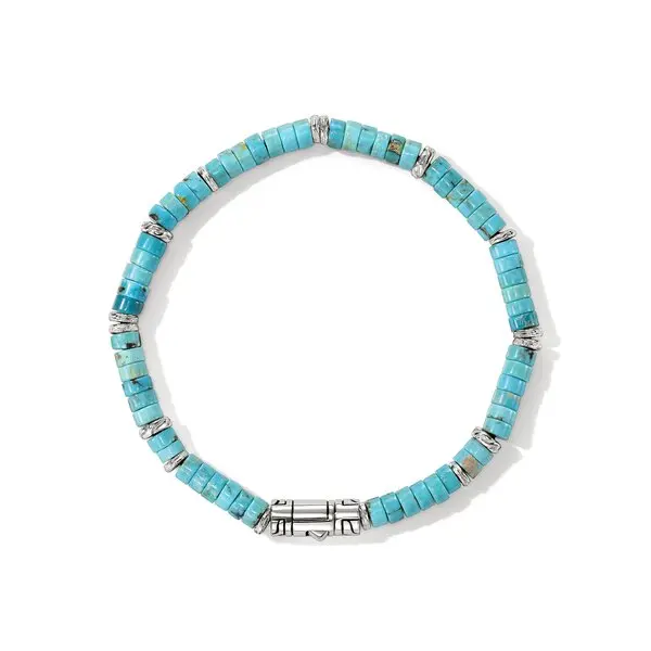 John Hardy Heishi Bracelet With Turquoise