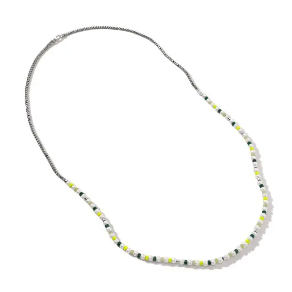 John Hardy Colorblock Necklace Pearl - Silver