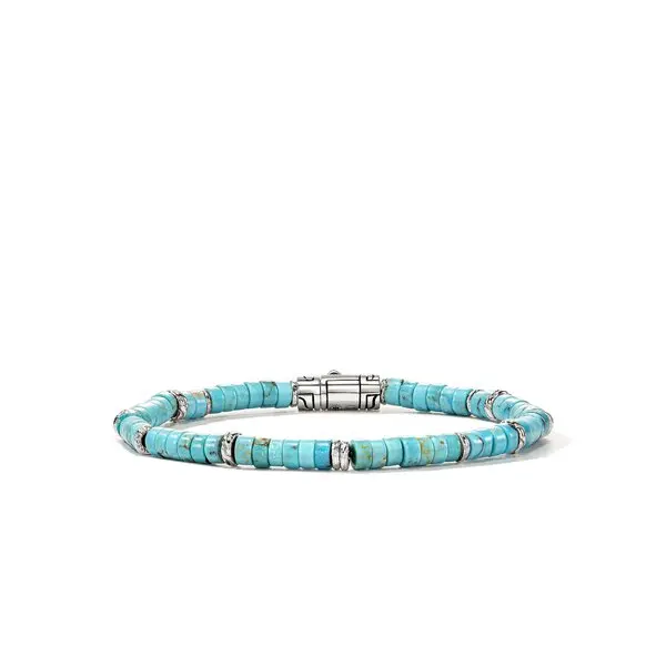 John Hardy Heishi Turquoise Beaded Bracelet - Sterling Silver