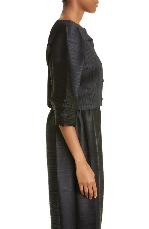 Issey Miyake Route Pleated Crop Cardigan