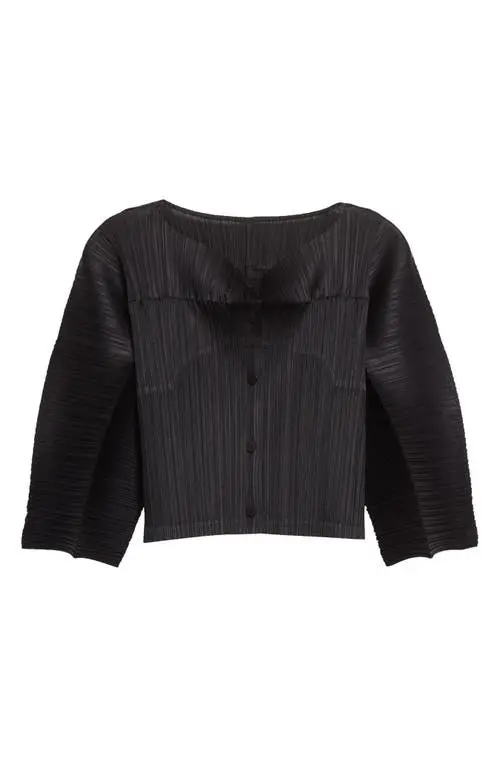 Issey Miyake Route Pleated Crop Cardigan
