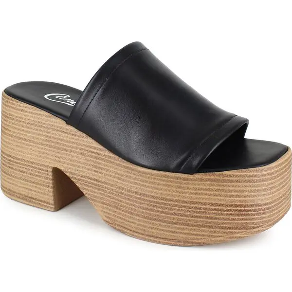 CANDIE'S Ophelia Platform Slide Sandal - Black