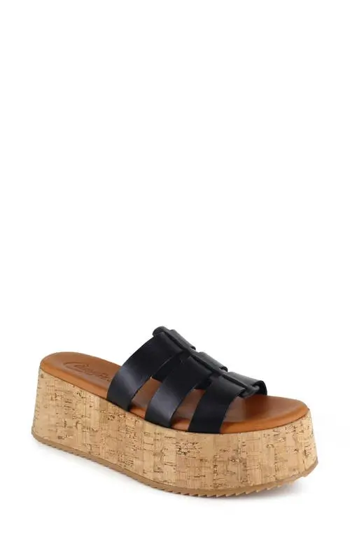 CANDIE'S Kalma Platform Slide Sandal - Black