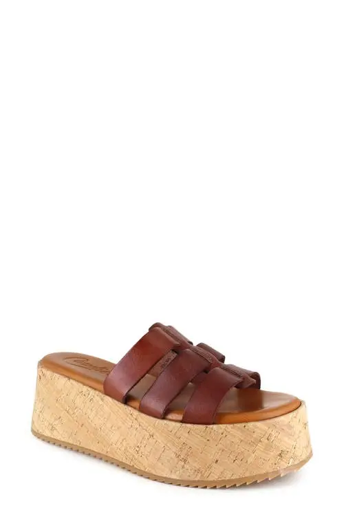 CANDIE'S Kalma Platform Slide Sandal - Tan
