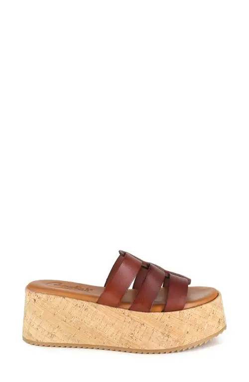 CANDIE'S Kalma Platform Slide Sandal - Tan