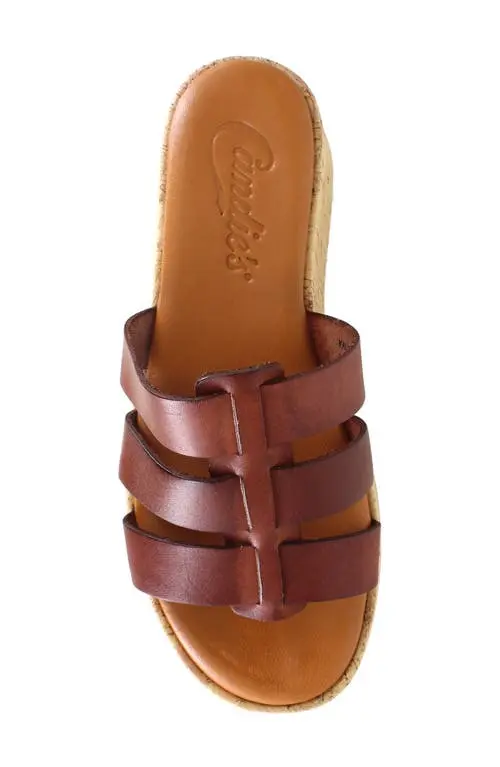 CANDIE'S Kalma Platform Slide Sandal - Tan