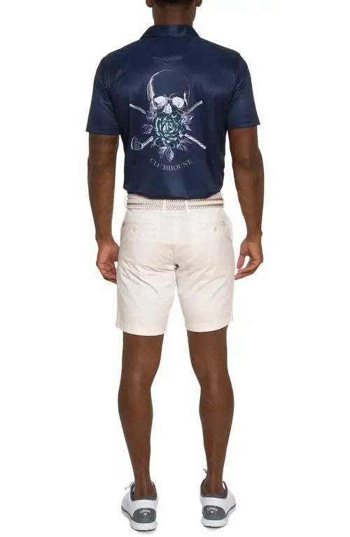 Robert Graham Blade Iron Print Golf Polo - Navy