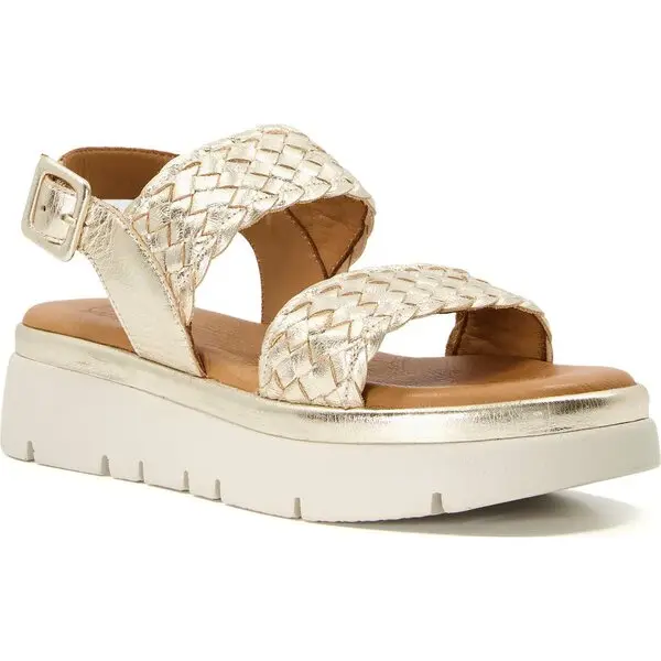 Dune London Lorris Platform Sandals - Gold