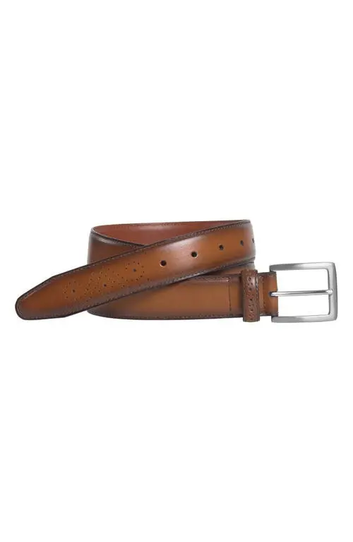 Johnston & Murphy Perforated Leather Belt - Tan