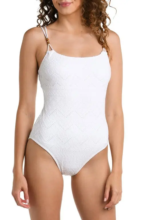 La Blanca Salt Eyelet One-piece Swimsuit - White