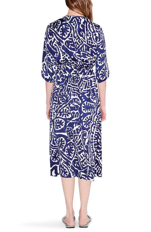 NIC+ZOE Indigo Stamp Midi A-line Dress