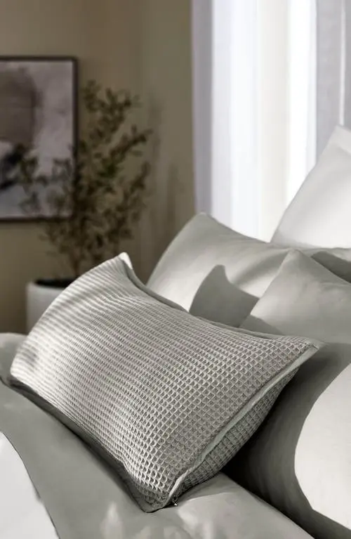 BOLL & BRANCH Organic Cotton Waffle Accent Pillow Cover - Pewter