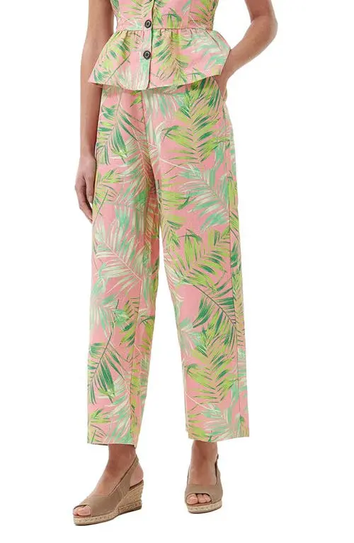 Barbour Aralia Palm Print Cotton Wide Leg Pants