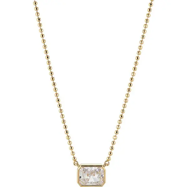 Nadri Emerald Cut Cubic Zirconia Pendant Necklace - Gold