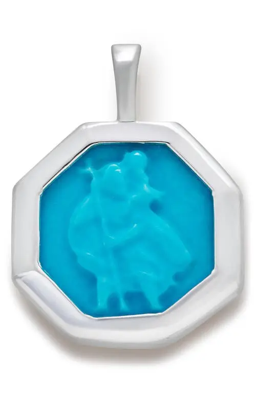Monica Vinader Turquoise Saint Christopher Pendant - Sterling Silver