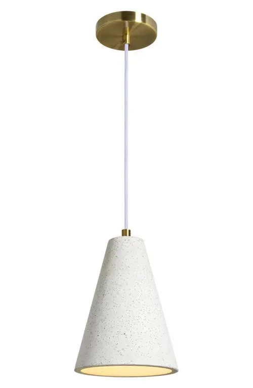 RENWIL Paula Ceiling Light Fixture - Off White/speckles/ant Brass