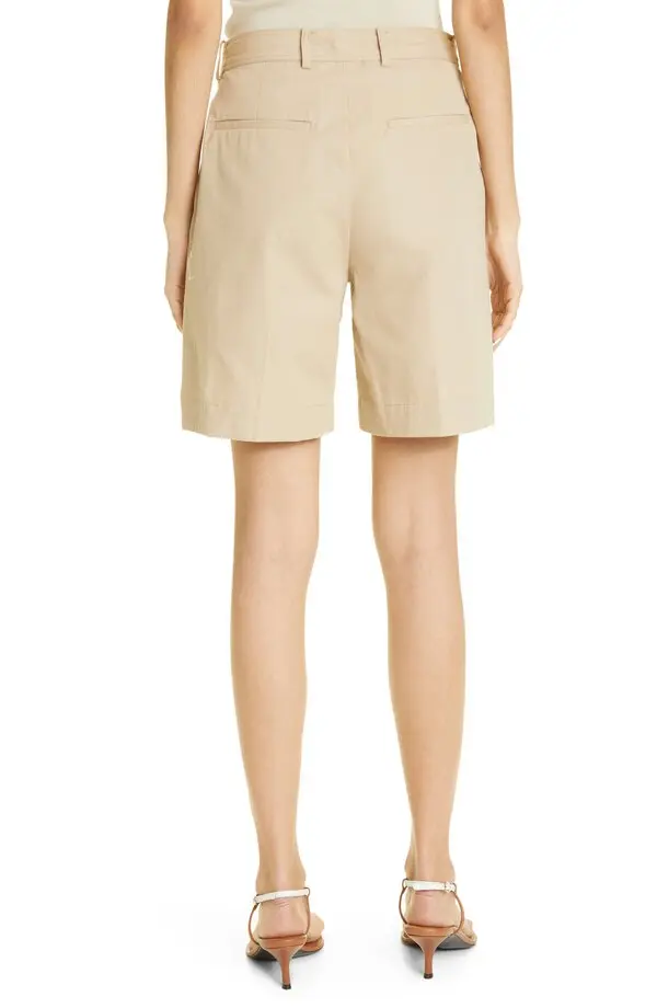 TOTEME Double Pleat Organic Cotton Twill Shorts