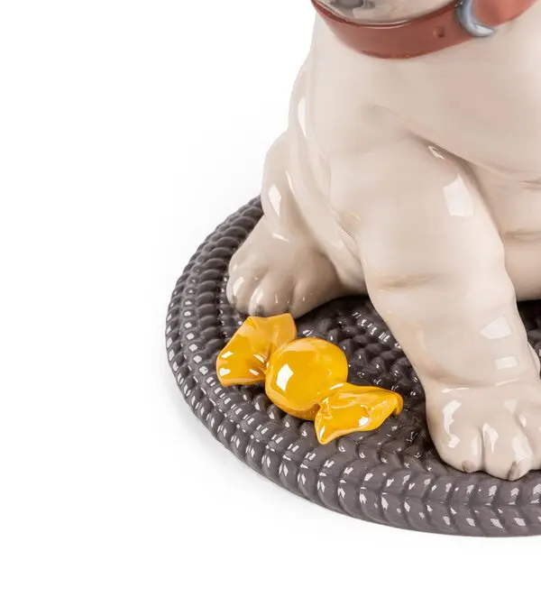 LLADRO Porcelain Puppy Pug Sculpture