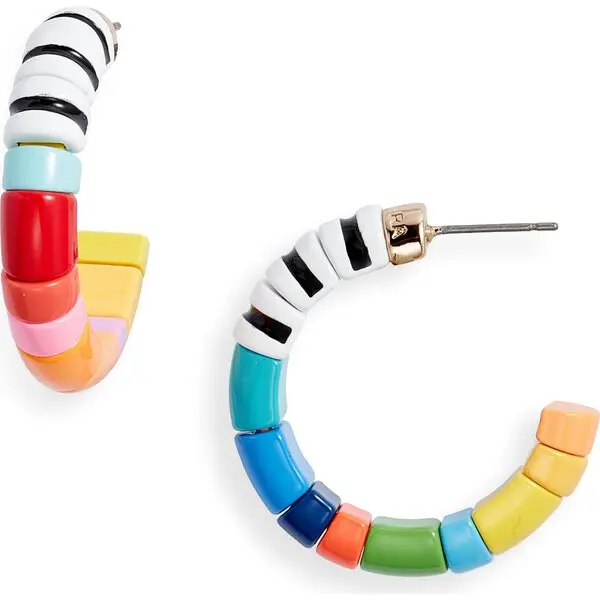 ROXANNE ASSOULIN Kaleidoscope Beaded Hoop Earrings - Yellow Multi