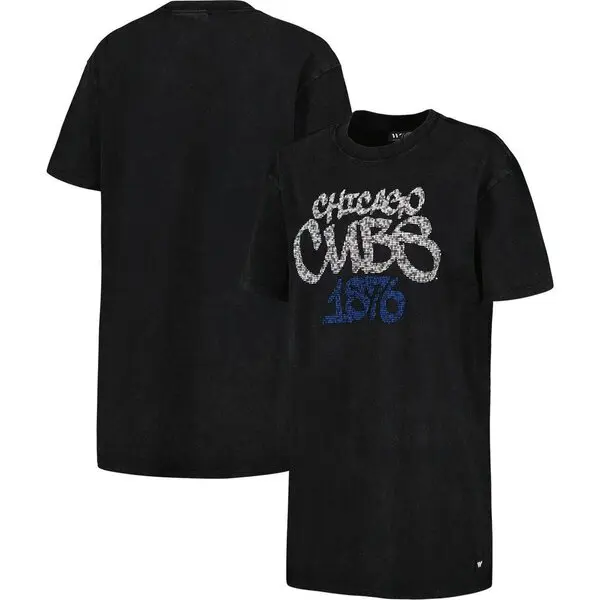 THE WILD COLLECTIVE Chicago Cubs T-shirt Dress - Black