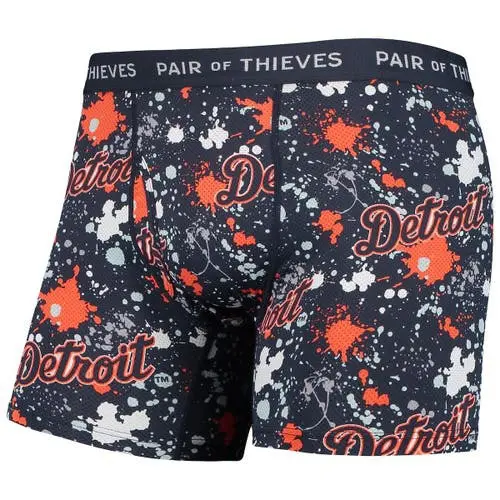 Pair Of Thieves Navy Detroit Tigers Super Fit 2-pack Boxer Briefs Set