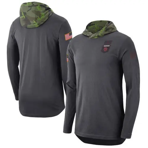 JORDAN BRAND Oklahoma Sooners Long Sleeve Hoodie T-shirt - Anthracite