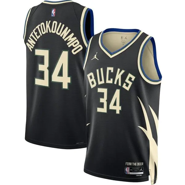 JORDAN BRAND Giannis Antetokounmpo Milwaukee Bucks Statement Edition Swingman Jersey - Black