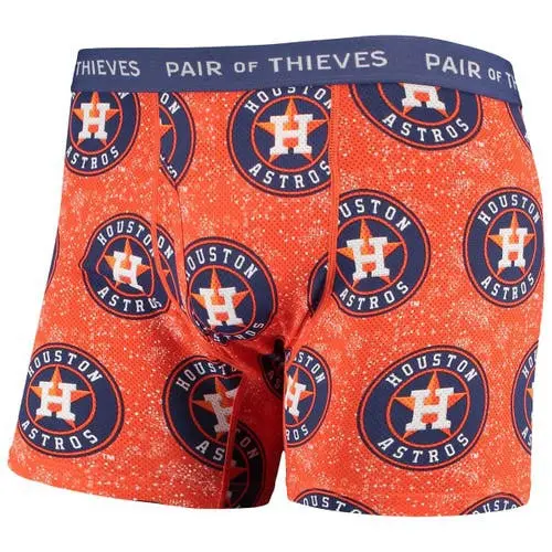Pair Of Thieves Orange Houston Astros Super Fit 2-pack Boxer Briefs Set
