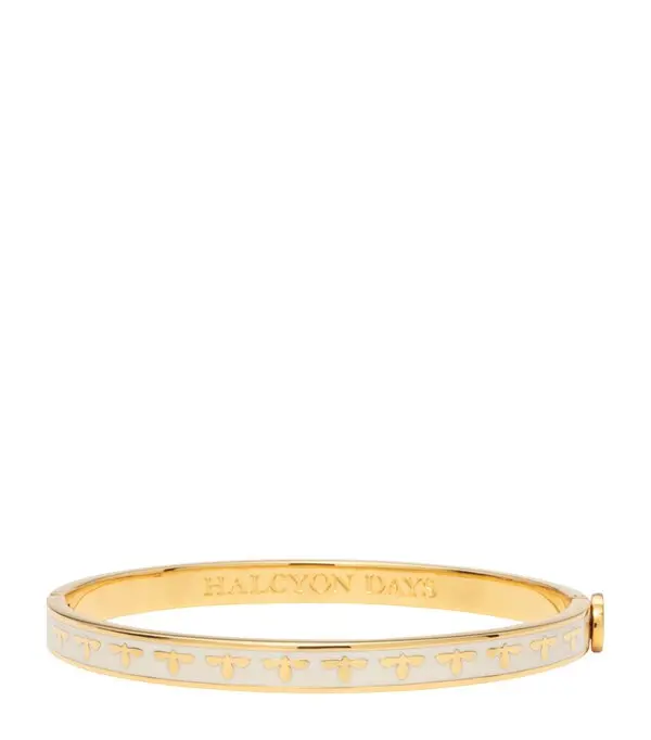 Halcyon Days Gold-plated Bee Bangle - Ivory