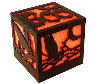LUMABASE Halloween Boo Light Wooden Lantern - One-color