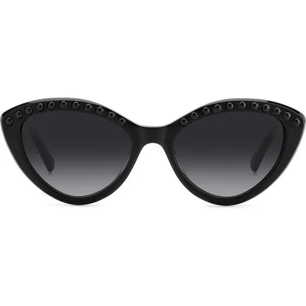 Kate Spade New York 55mm Gradient Cat Eye Sunglasses - Black/grey Shaded