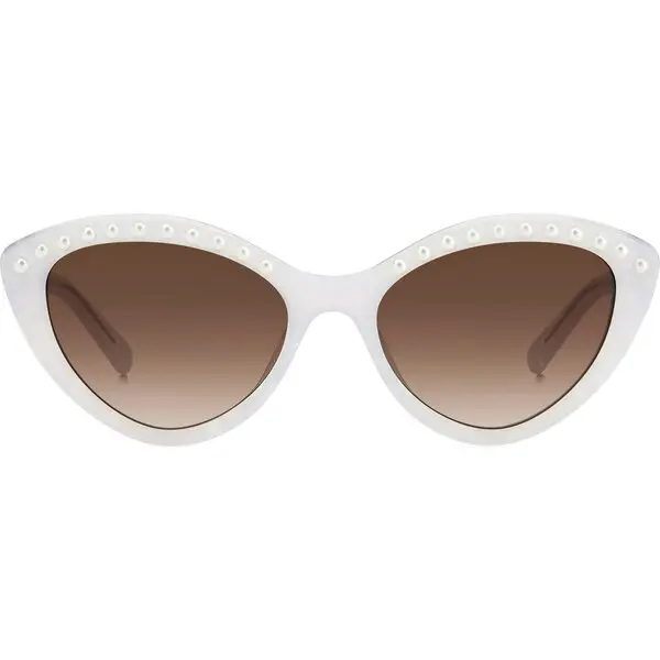 Kate Spade New York 55mm Gradient Cat Eye Sunglasses - White/brown Sf