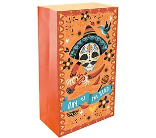 LUMABASE Set Of 24 Day Of The Dead Luminaria Ba Gs - One-color