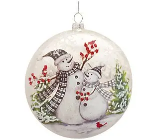 MELROSE Whimsical Snowman Disc Ornament