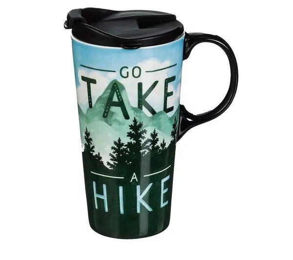 EVERGREEN 17-oz Ceramic Go 'take A Hike' Travel Cup - One-color