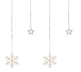 NORTHLIGHT 250 Clear Led Star & Snowflake Windo W Lights