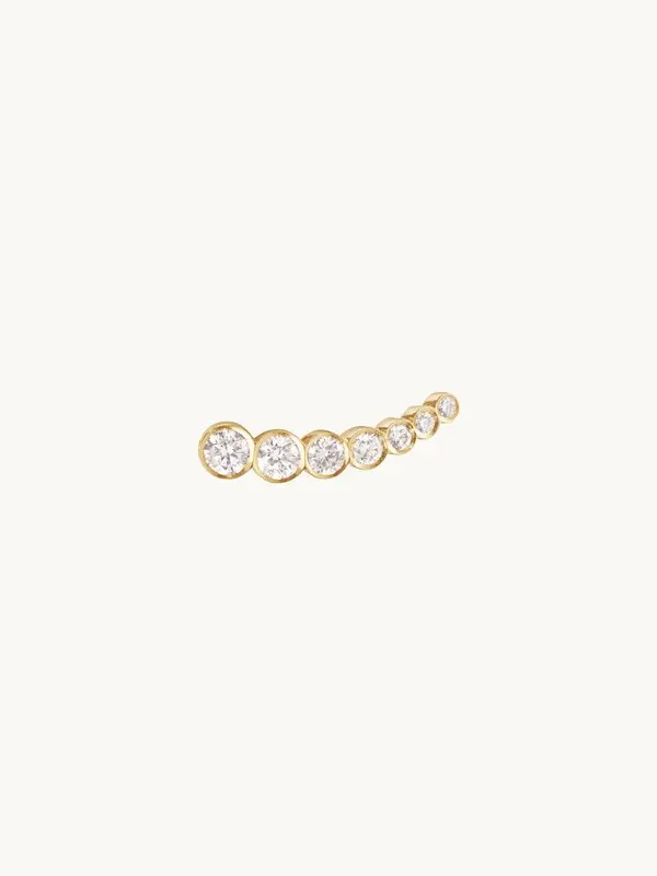 Sophie Bille Brahe Petite Croissant De Lune Earring - 18k Recycled Yg,diamonds