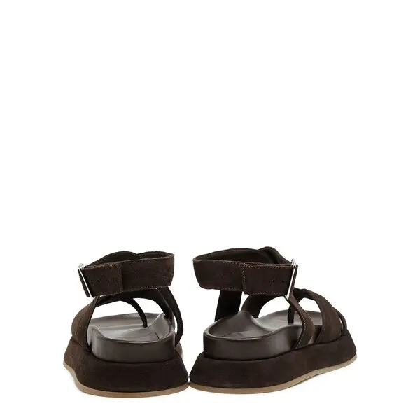 Gia Borghini X Rhw Rosie 41 50 Suede Sandals In Chocolate - 60