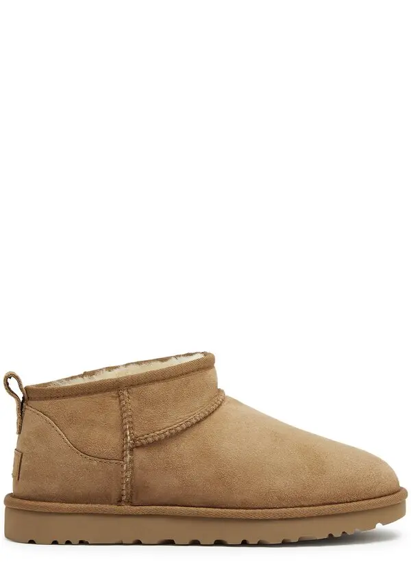 UGG Classic Ultra Mini Suede Ankle Boots - Tan
