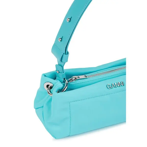 Ganni Pillow Nylon Shoulder Bag In Turquoise - 50% Off | Editorialist